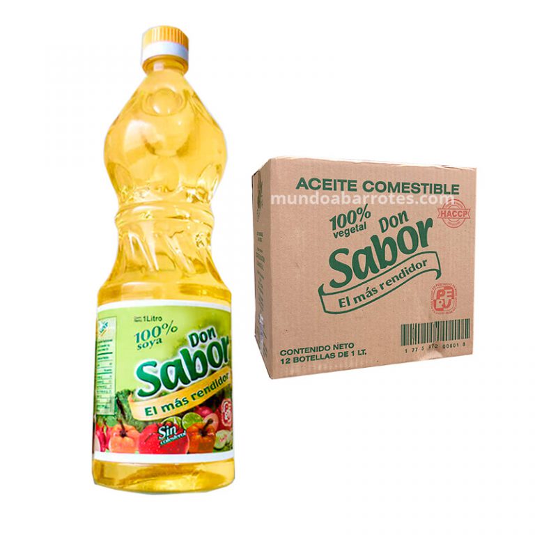 Aceite vegetal Don Sabor caja (12 botellas de 1 litro) - Mundo Abarrotes